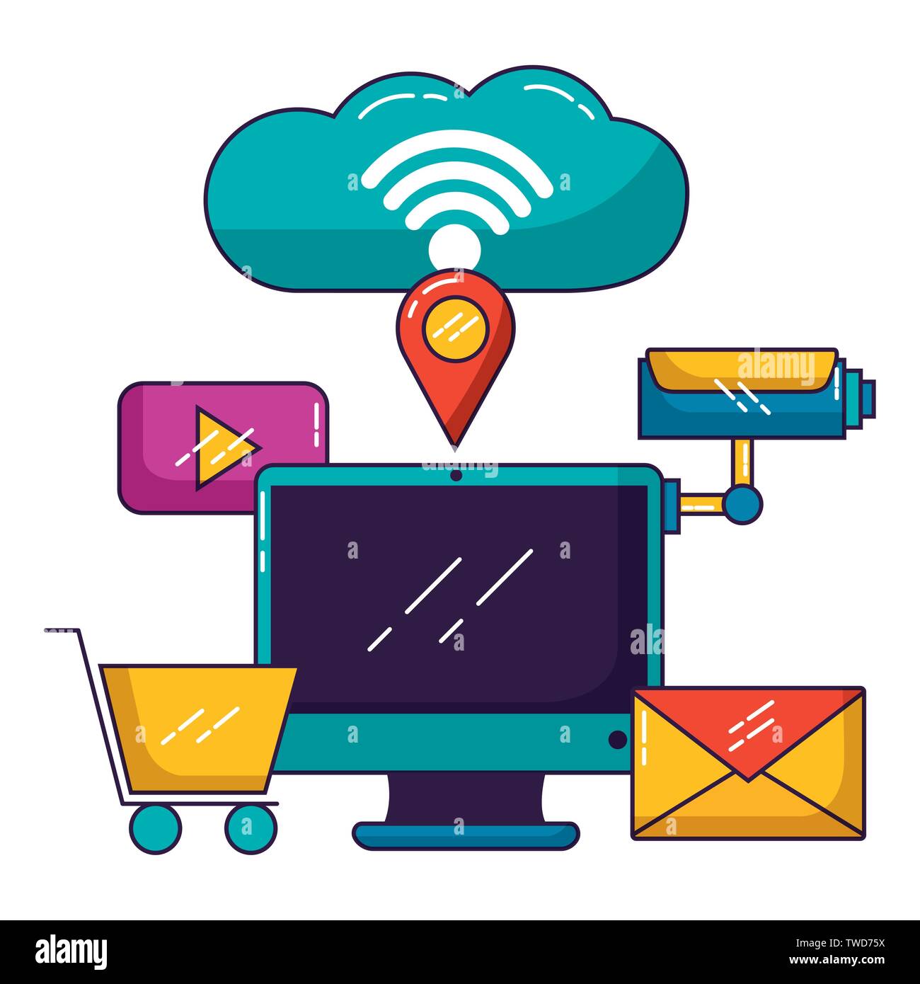 computer cloud computing location email shopping security wifi free ...