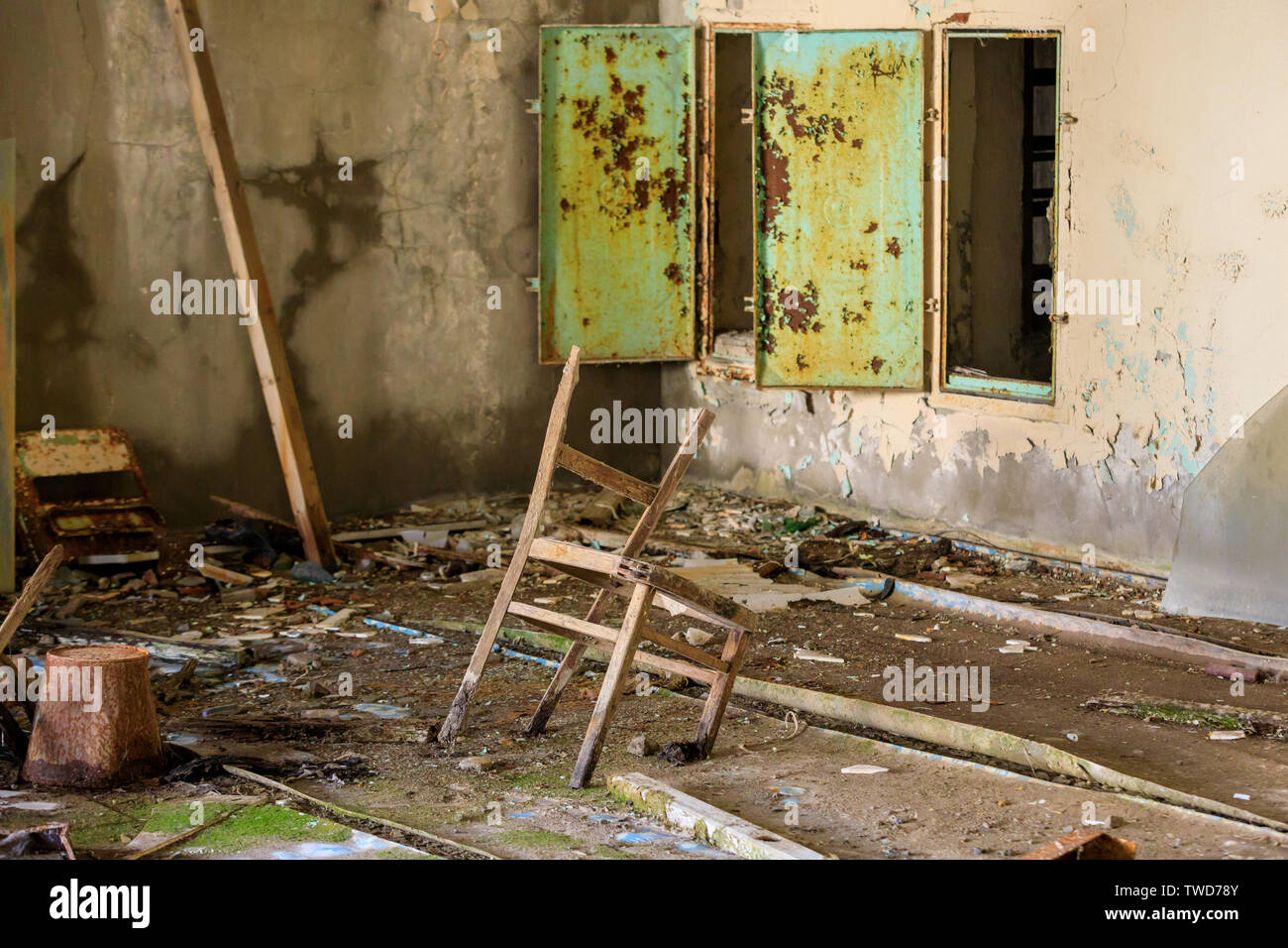 Eastern Europe, Ukraine, Pripyat, Chernobyl. Abandoned building ...