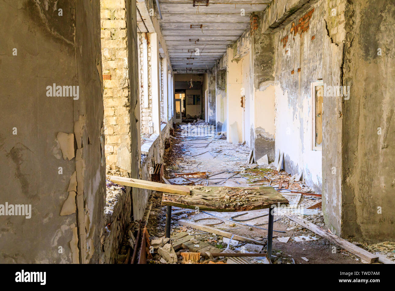 Eastern Europe, Ukraine, Pripyat, Chernobyl. Abandoned building ...