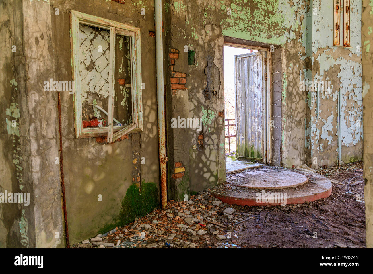 Eastern Europe, Ukraine, Pripyat, Chernobyl. Abandoned building ...