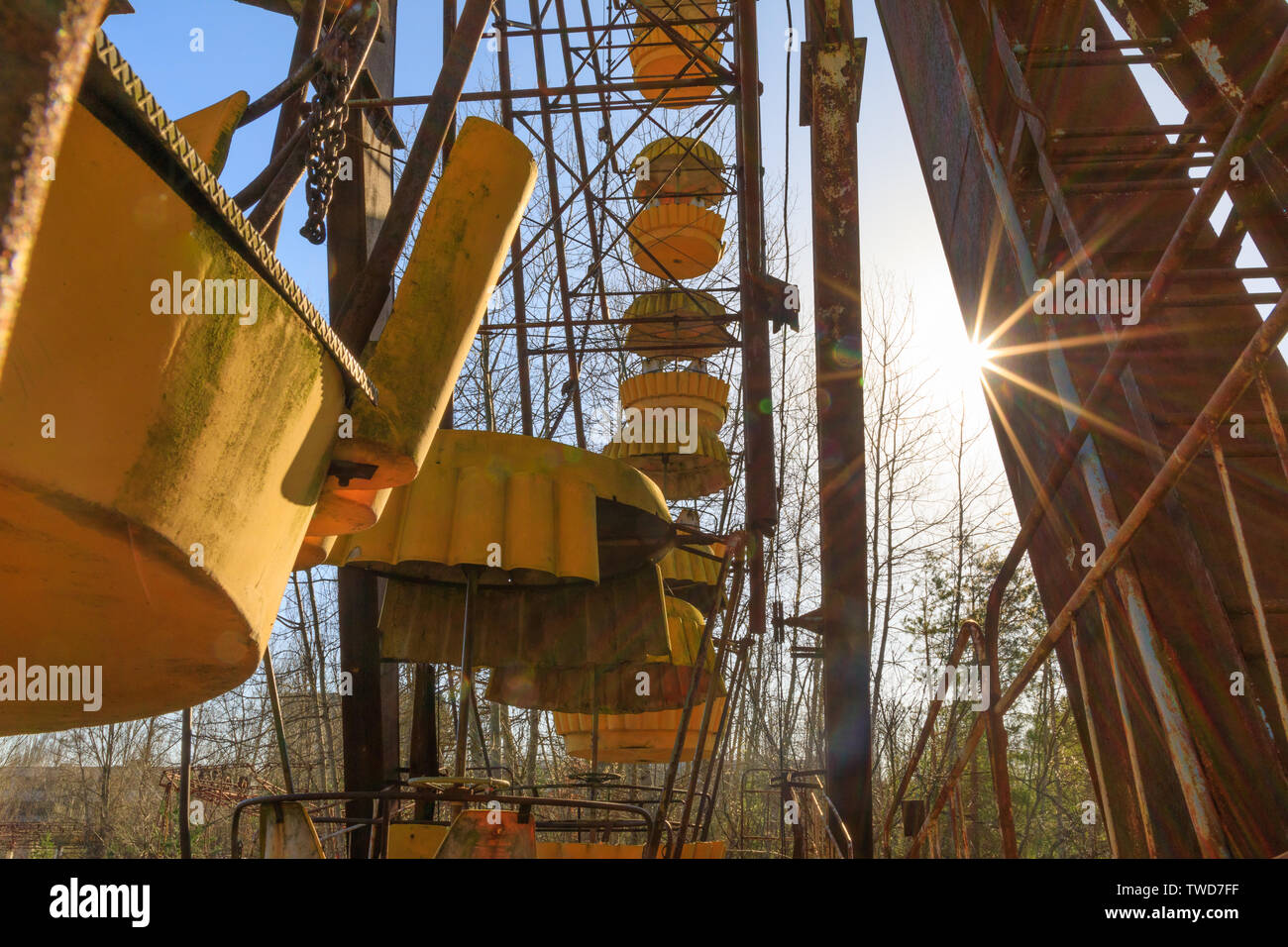 Eastern Europe, Ukraine, Pripyat, Chernobyl. Amusement park, Ferris ...