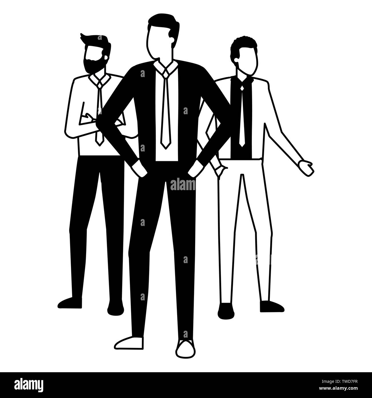 businessmen group team world work vector illustration Stock Vector ...