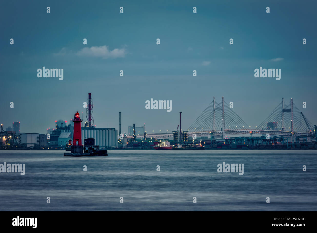 The Nojima breakwater "Red light" in the harbor at Yokosuka, Japan ...