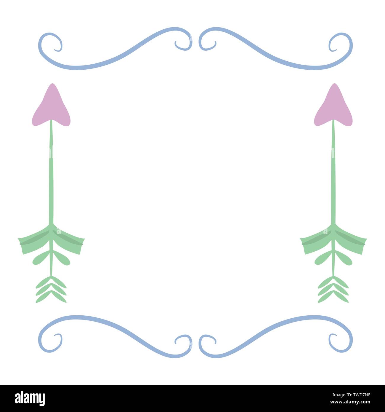 square frame with indian arrows boho style vector illustration design ...