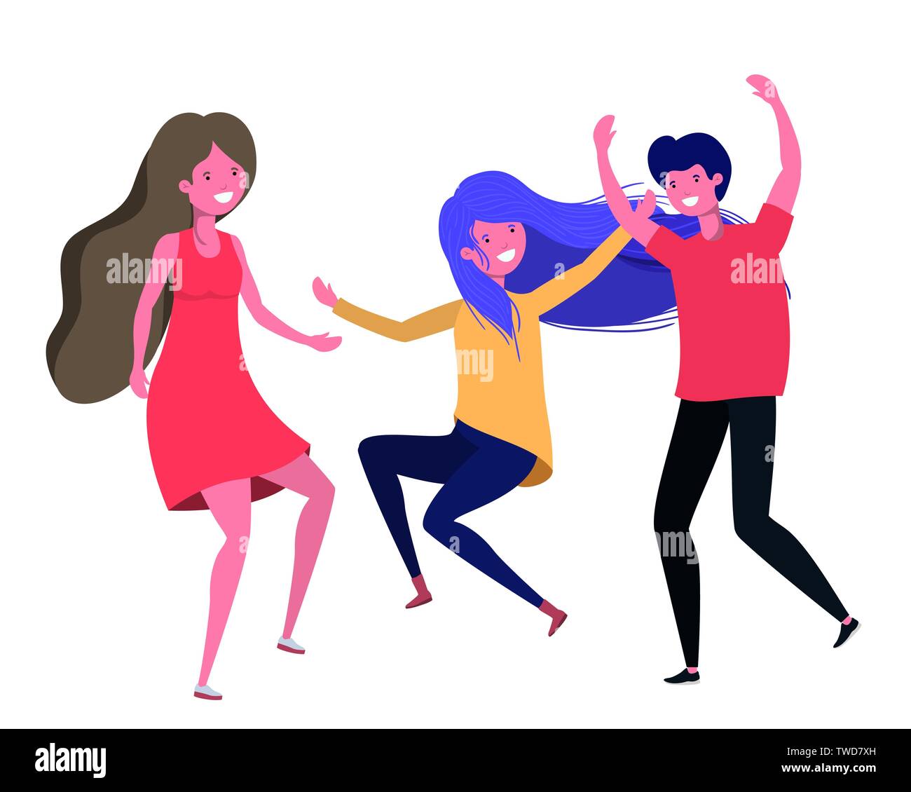 group of people dancing in white background Stock Vector Image & Art ...