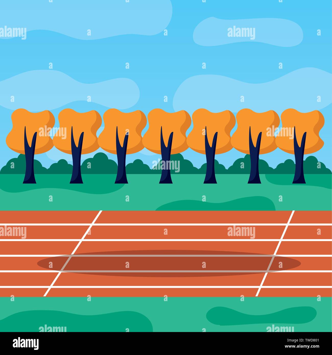 Running Track Cartoon