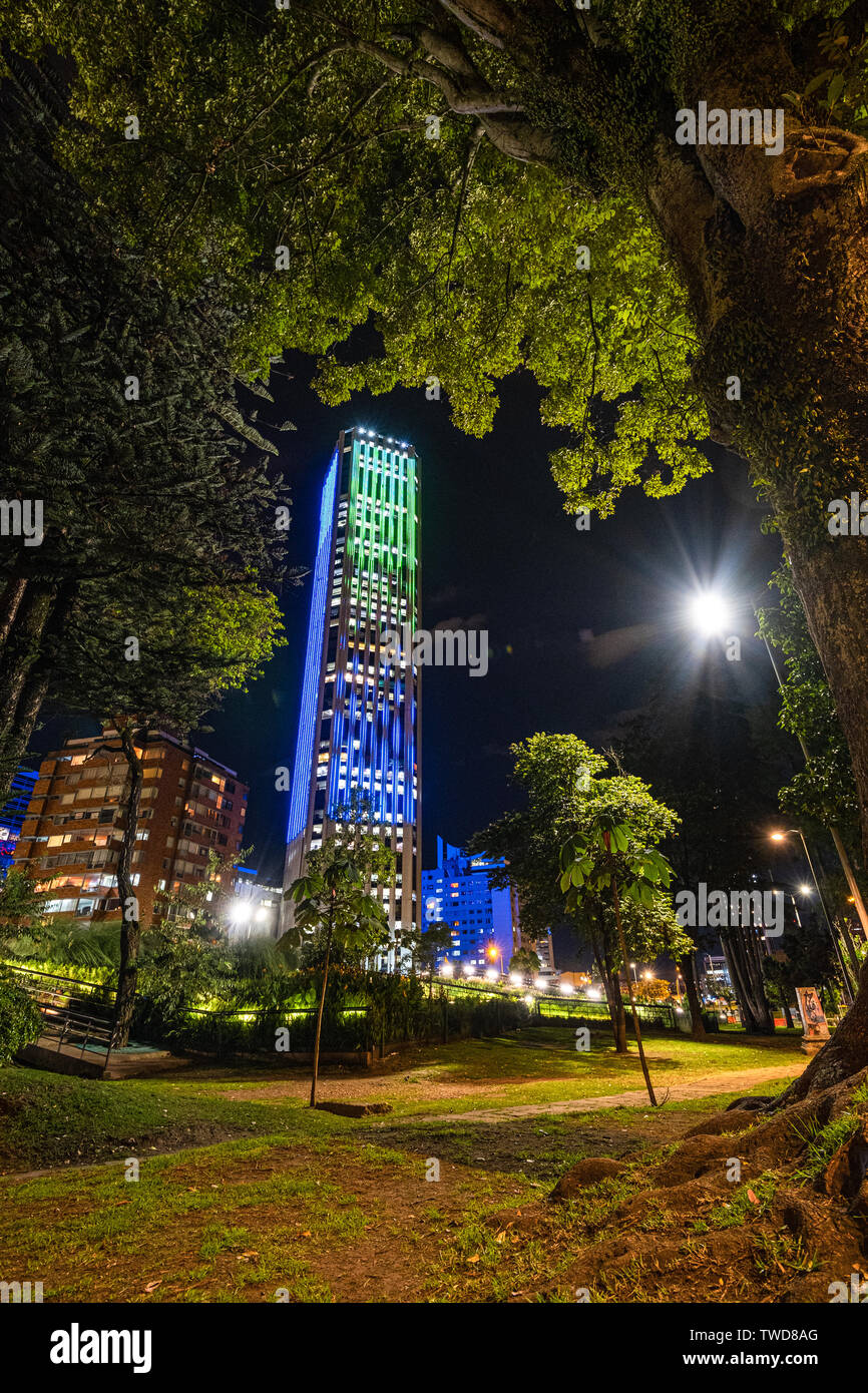 Colpatria Tower from the Independencia Park Stock Photo - Alamy