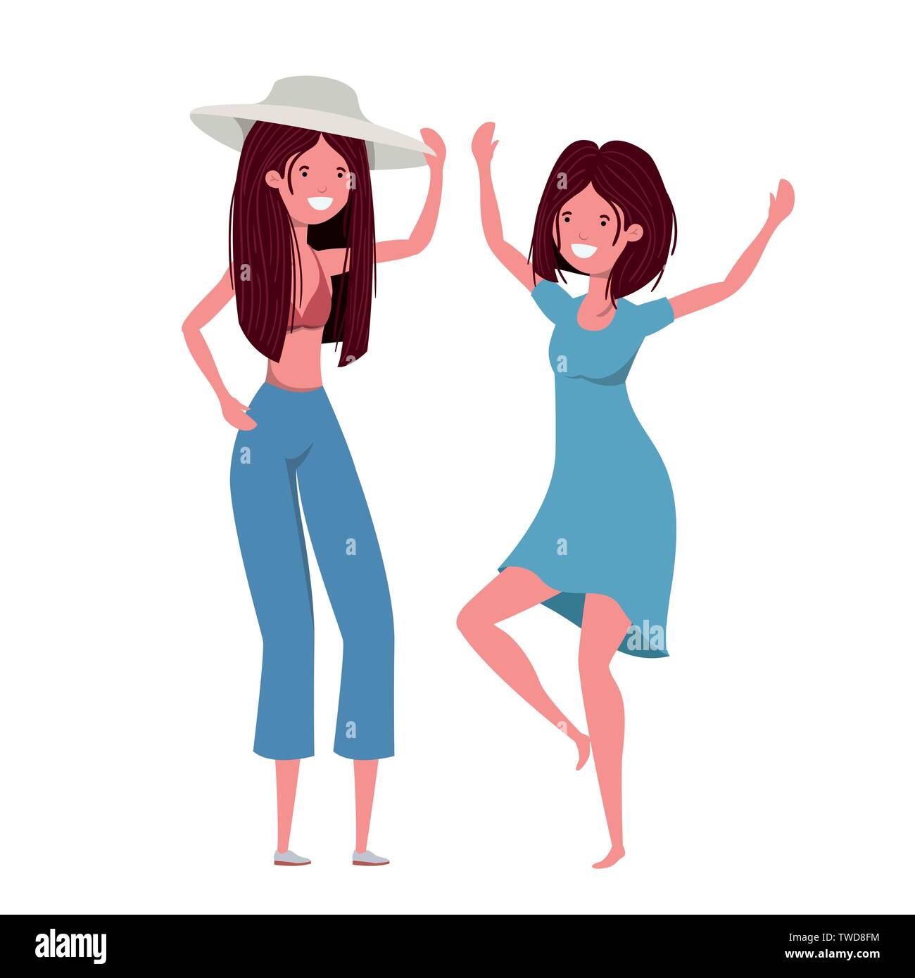 dancing women in white background Stock Vector Image & Art - Alamy