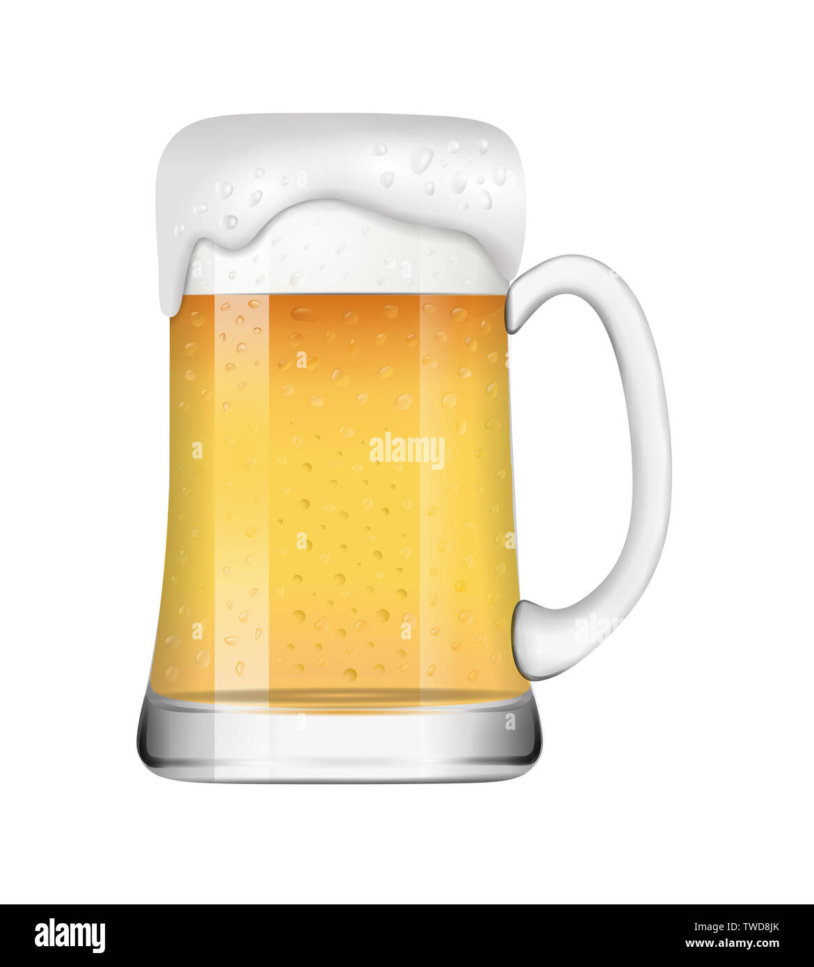 beer mug realistic illustration Stock Photo - Alamy