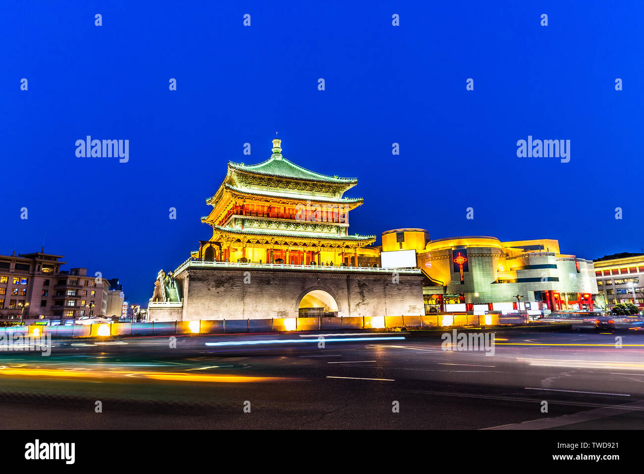 Bell tower in downtown xian hi-res stock photography and images - Alamy