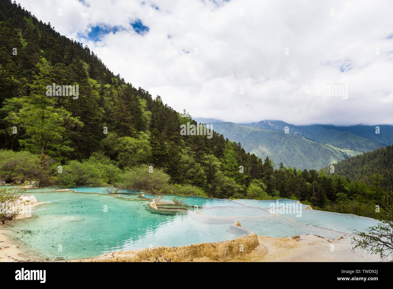 Majestic trees and tall landforms and terrain and daylight landmarks hi ...