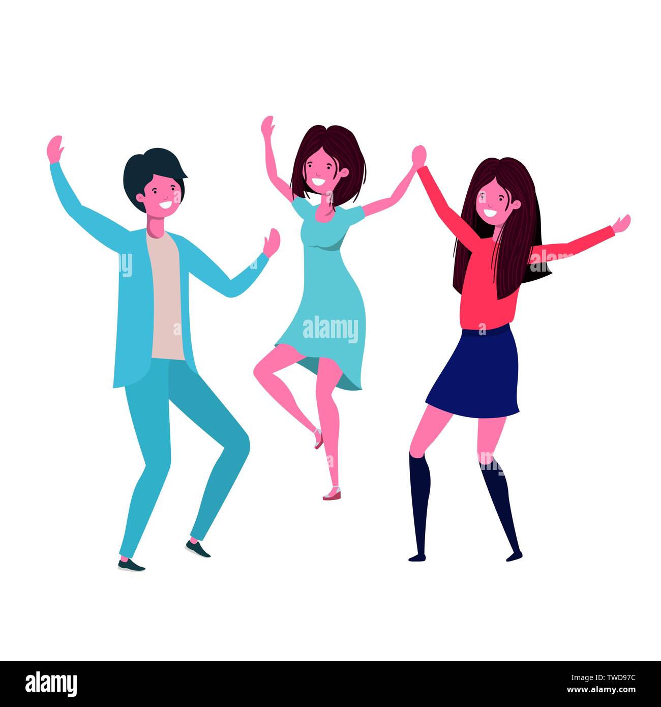 group of people dancing in white background Stock Vector Image & Art ...
