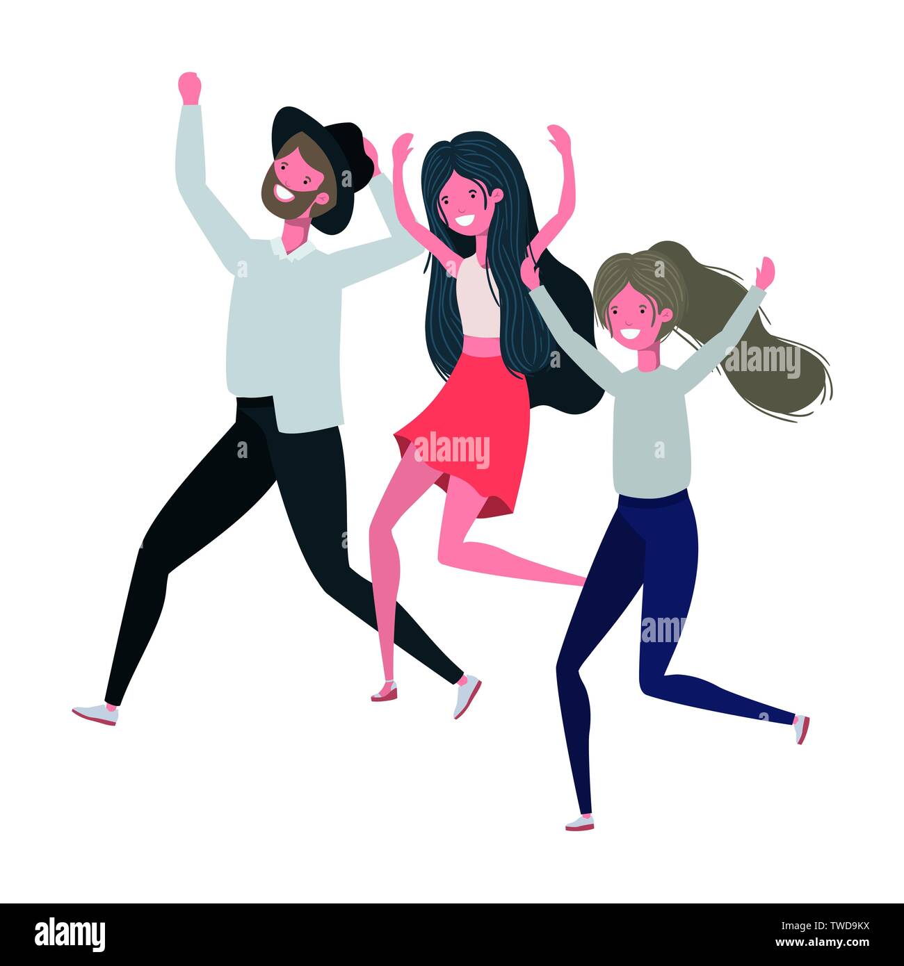 group of people dancing in white background Stock Vector Image & Art ...