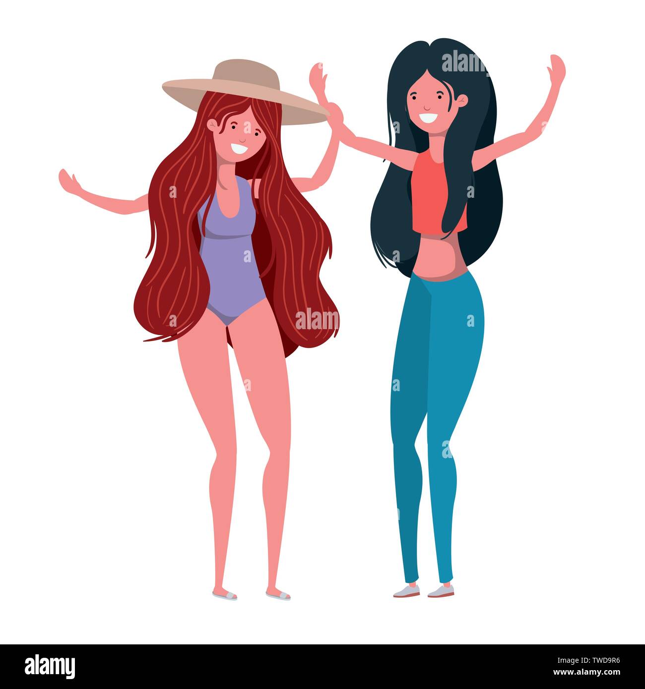 dancing women in white background Stock Vector Image & Art - Alamy