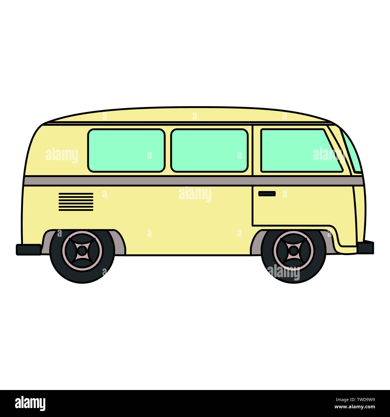 hippie van transport vehicle icon vector illustration design Stock ...