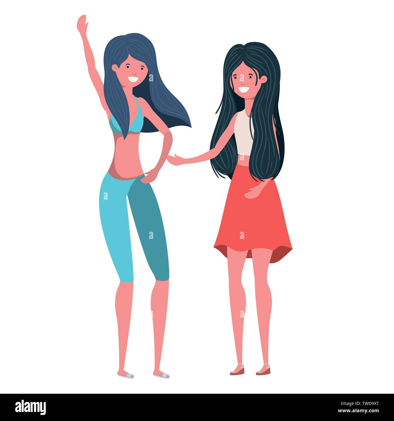 Ladies dancing cartoon Cut Out Stock Images & Pictures - Alamy