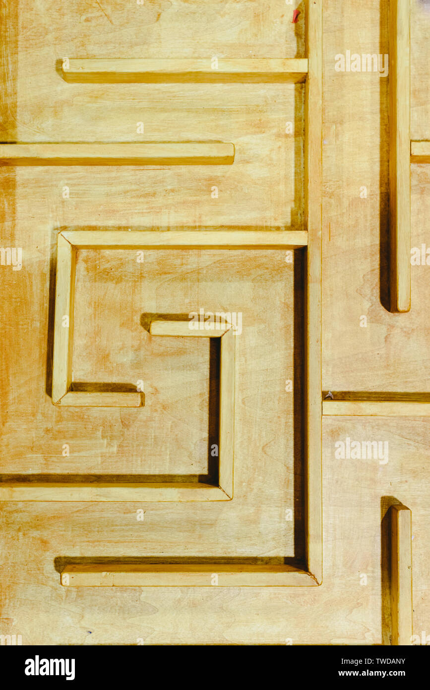 Artisan wooden labyrinth, photo from above Stock Photo - Alamy