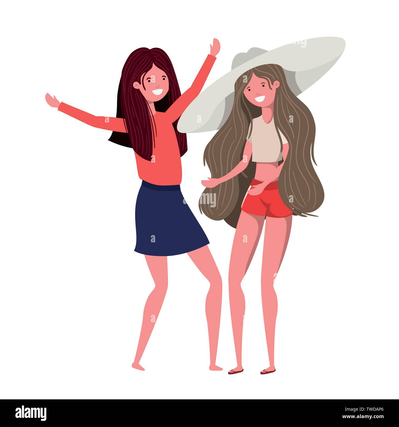 Ladies dancing cartoon Cut Out Stock Images & Pictures - Alamy