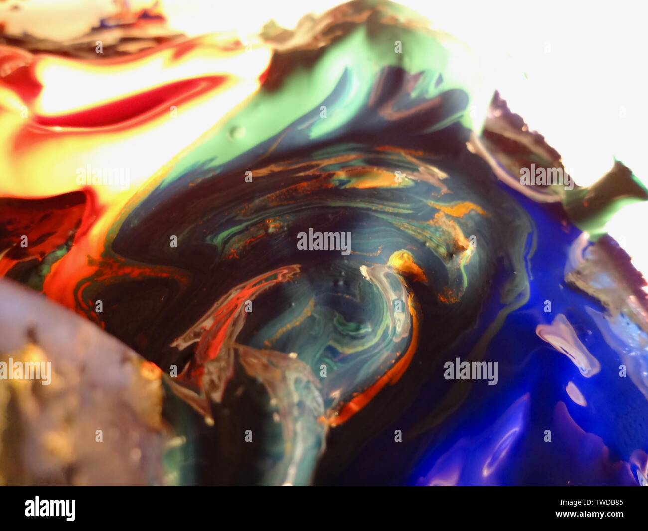 The flow of pigments, the mixing of pigments, the process of painting ...