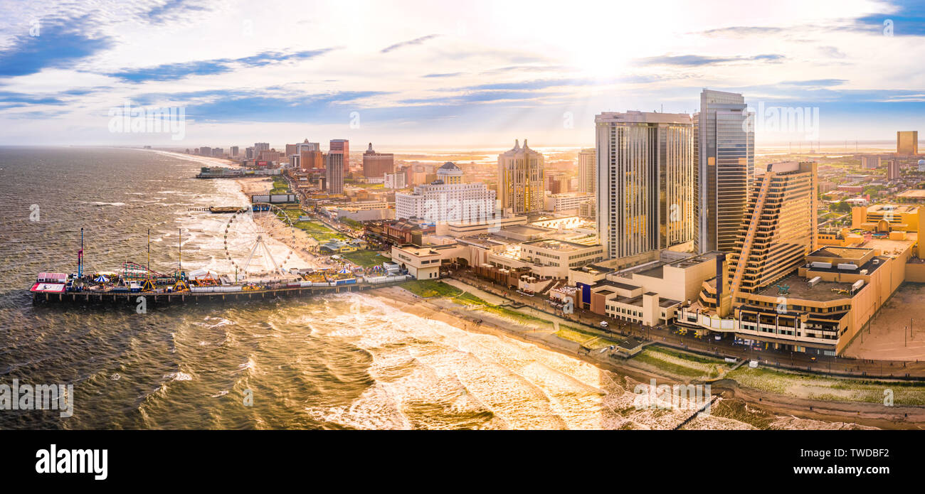 Late afternoon aerial panorama of Atlantic City Stock Photo - Alamy