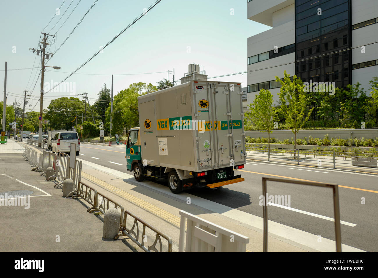 Osaka, Japan, 29th, May, 2017. The postal transport vehicle. Osaka is a ...
