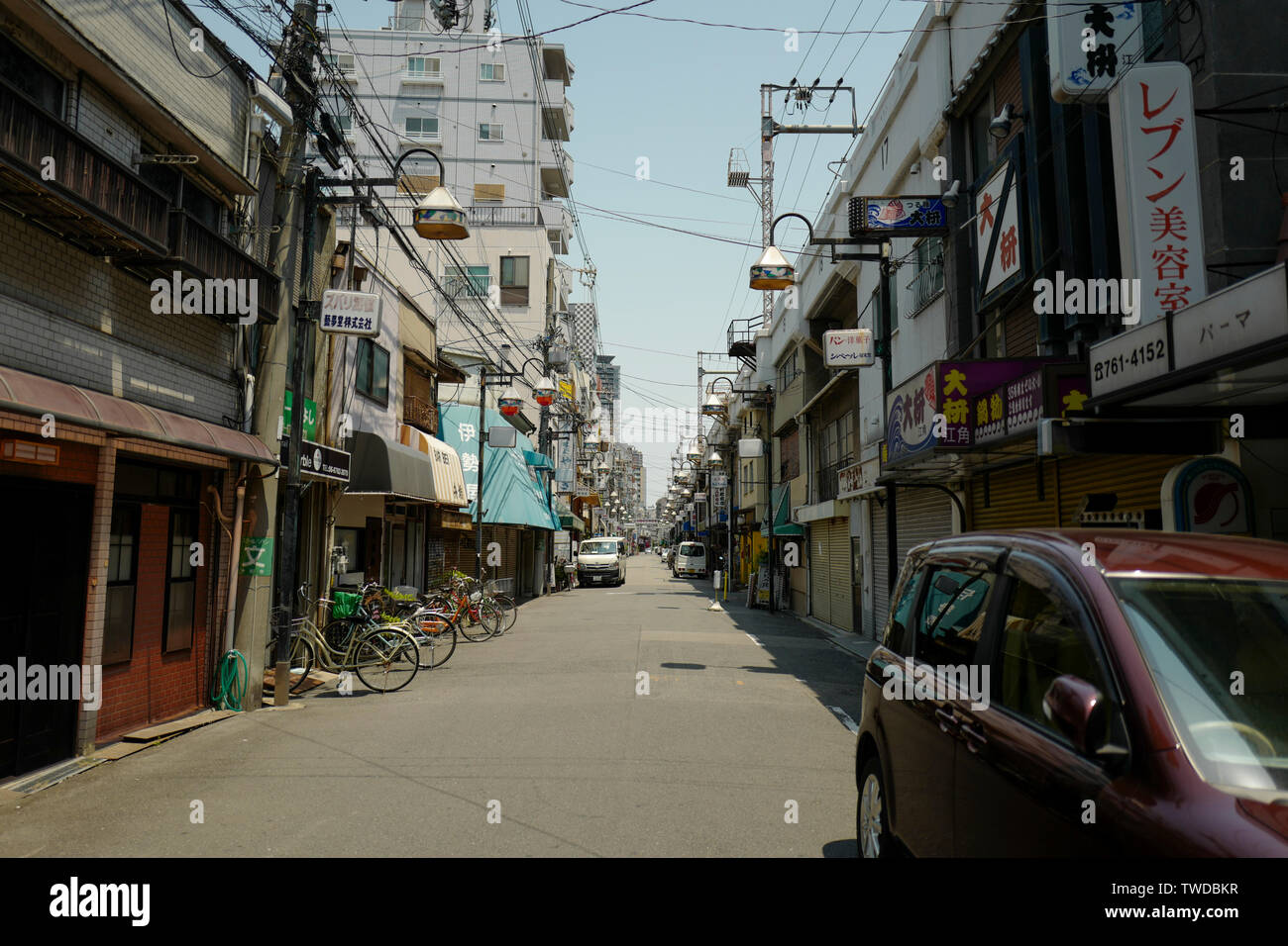 Osaka, Japan, 29th, May, 2017. The landscape view of the street. Osaka ...