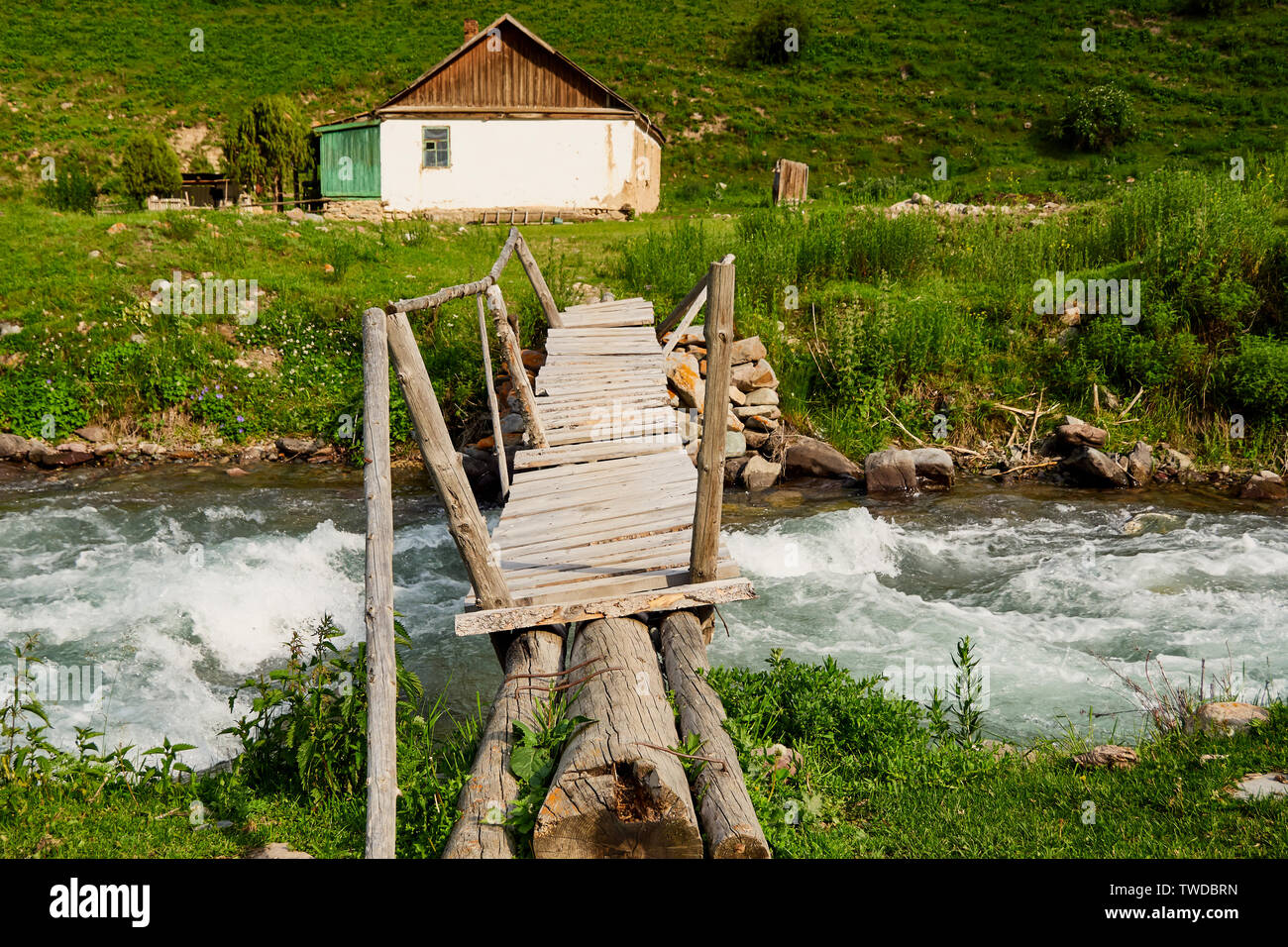 Wooden old bridge hi-res stock photography and images - Alamy