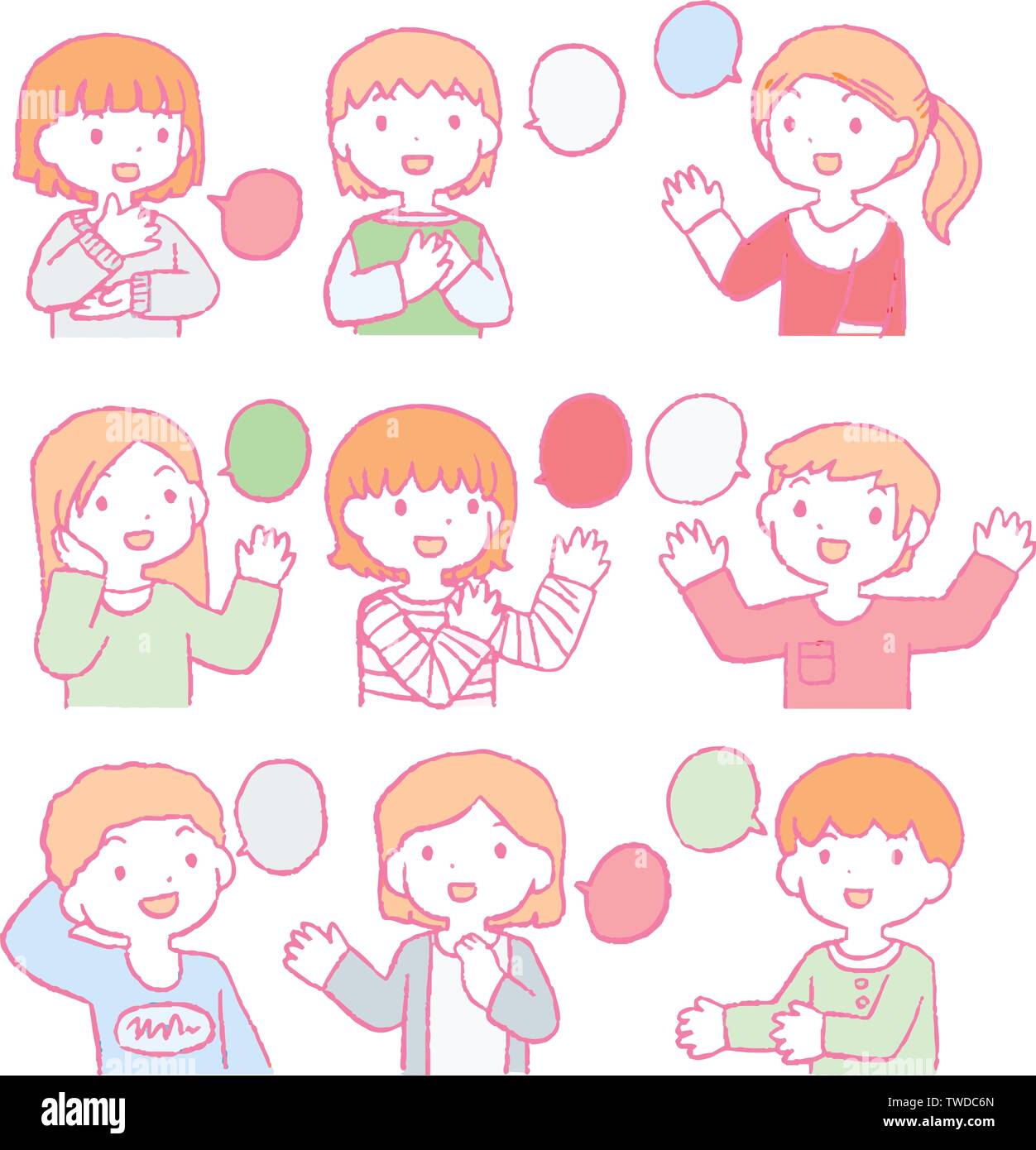 This is an illustration of Illustration of cute people having a ...