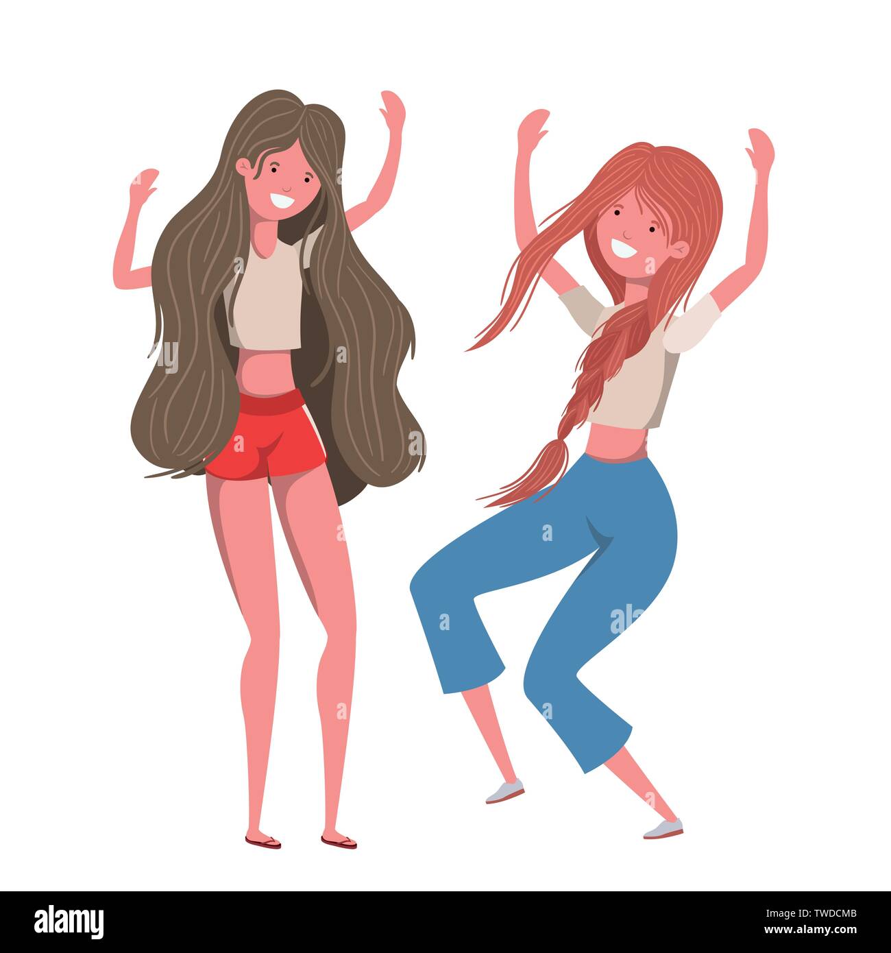 Ladies dancing cartoon Stock Vector Images - Alamy