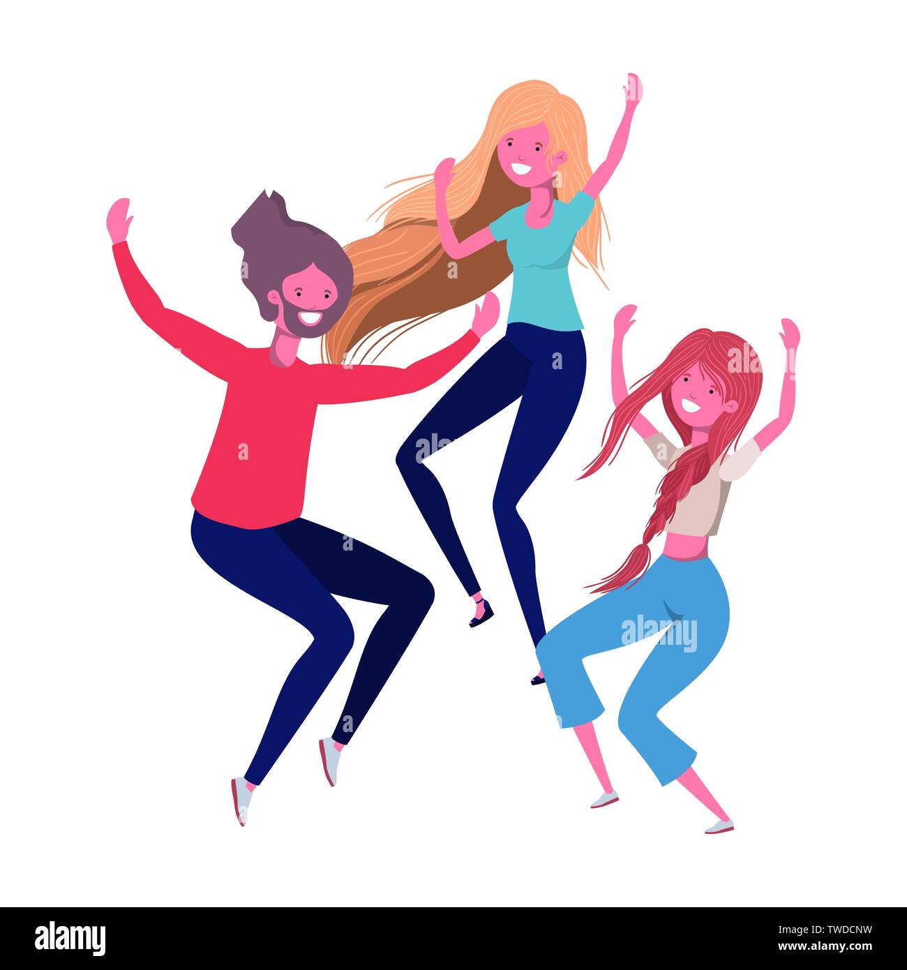 group of people dancing in white background Stock Vector Image & Art ...