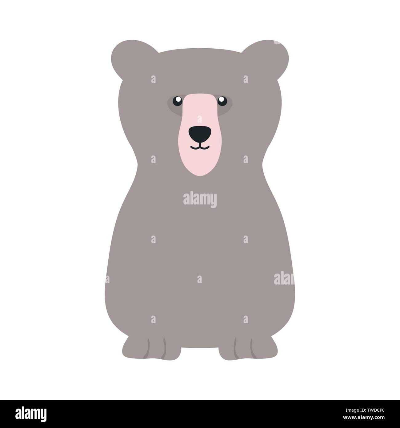 cute bear grizzly animal character vector illustration design Stock ...