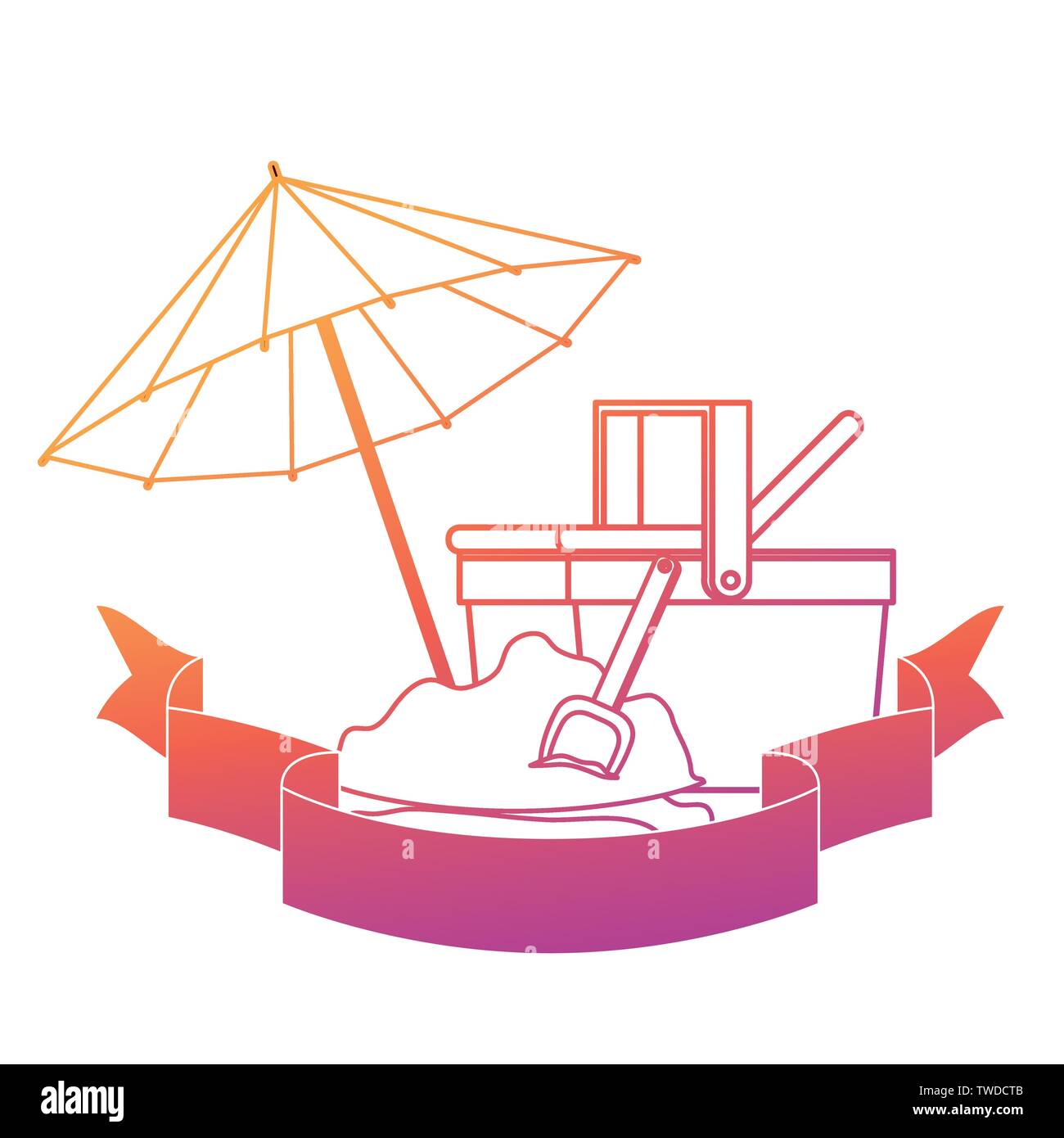 Hamper picnic basket cartoon Stock Vector Images - Alamy