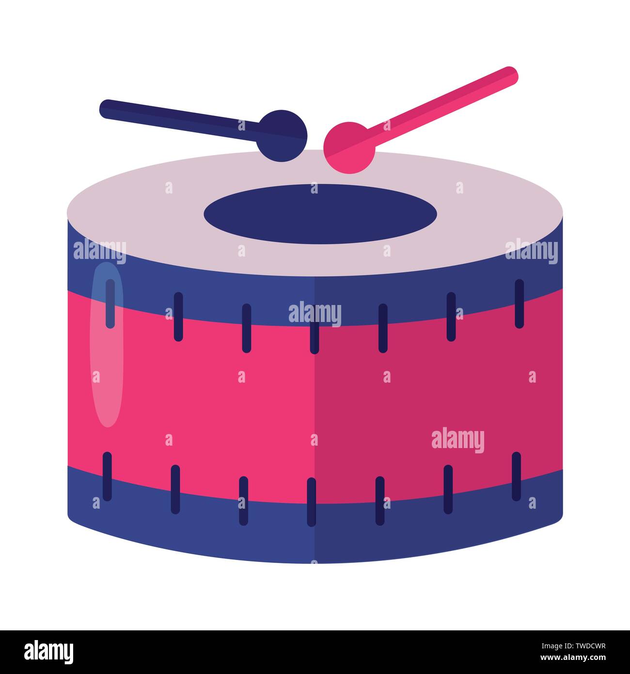drum and sticks on white background vector illustration Stock Vector ...