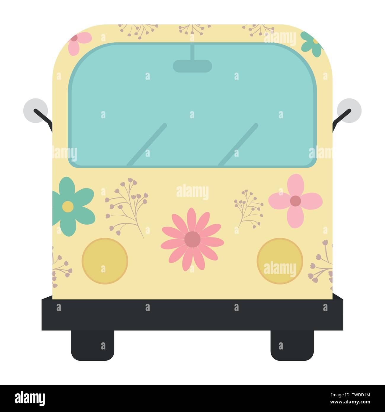 Painted hippie van bus Stock Vector Images - Alamy