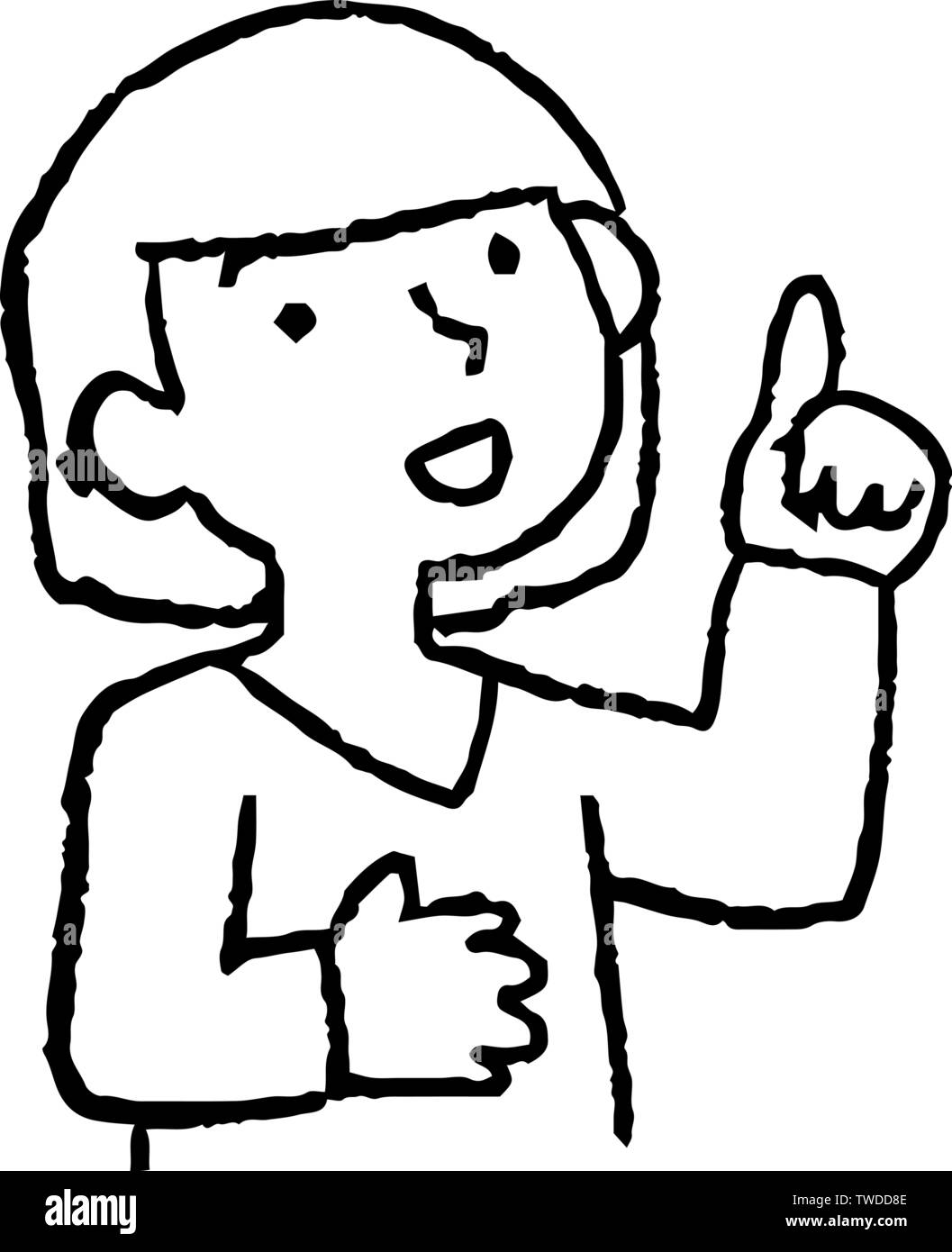 This is an illustration of Illustration of hand drawn cute woman ...