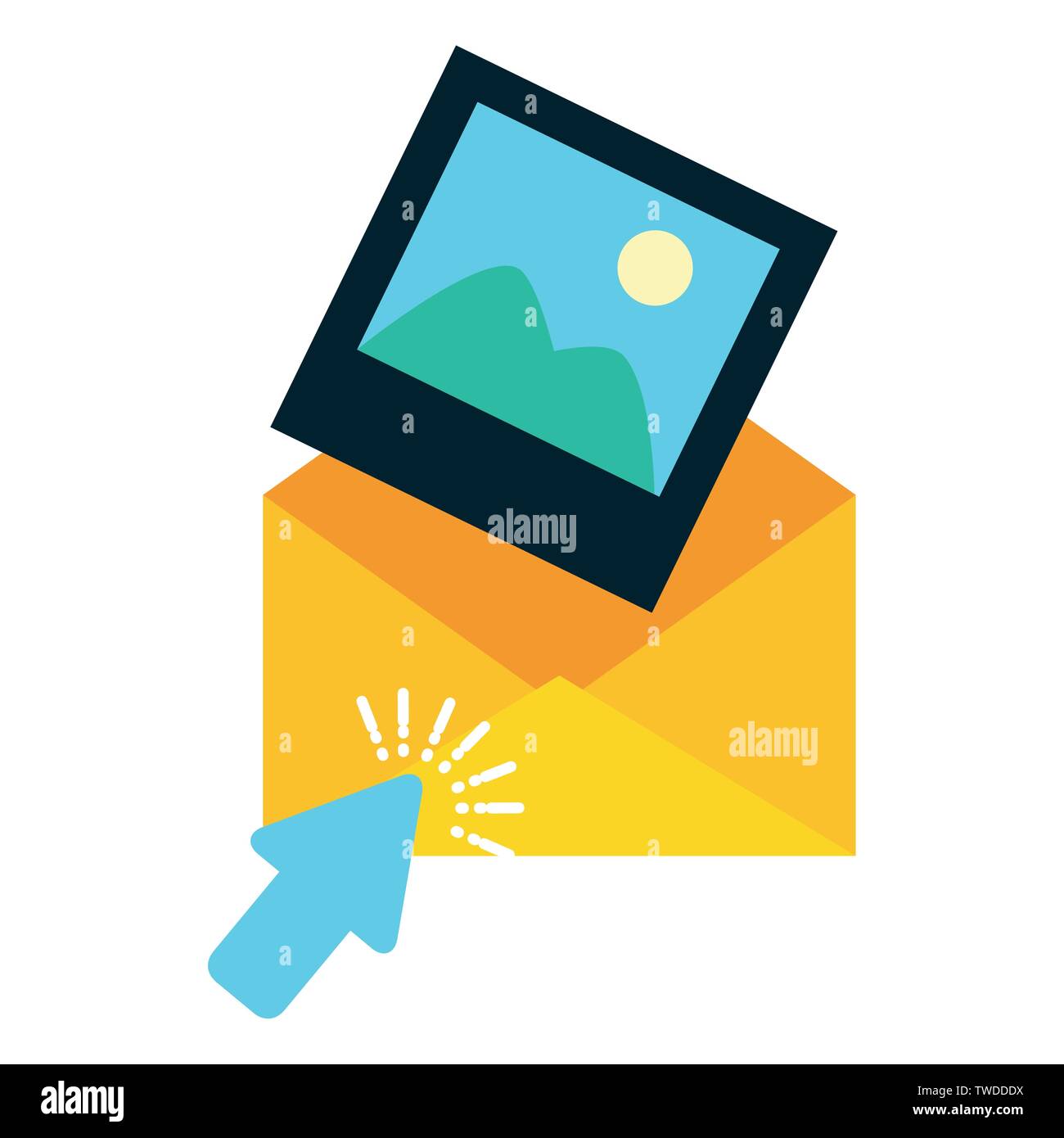 envelople letter picture click send email vector illustration Stock ...