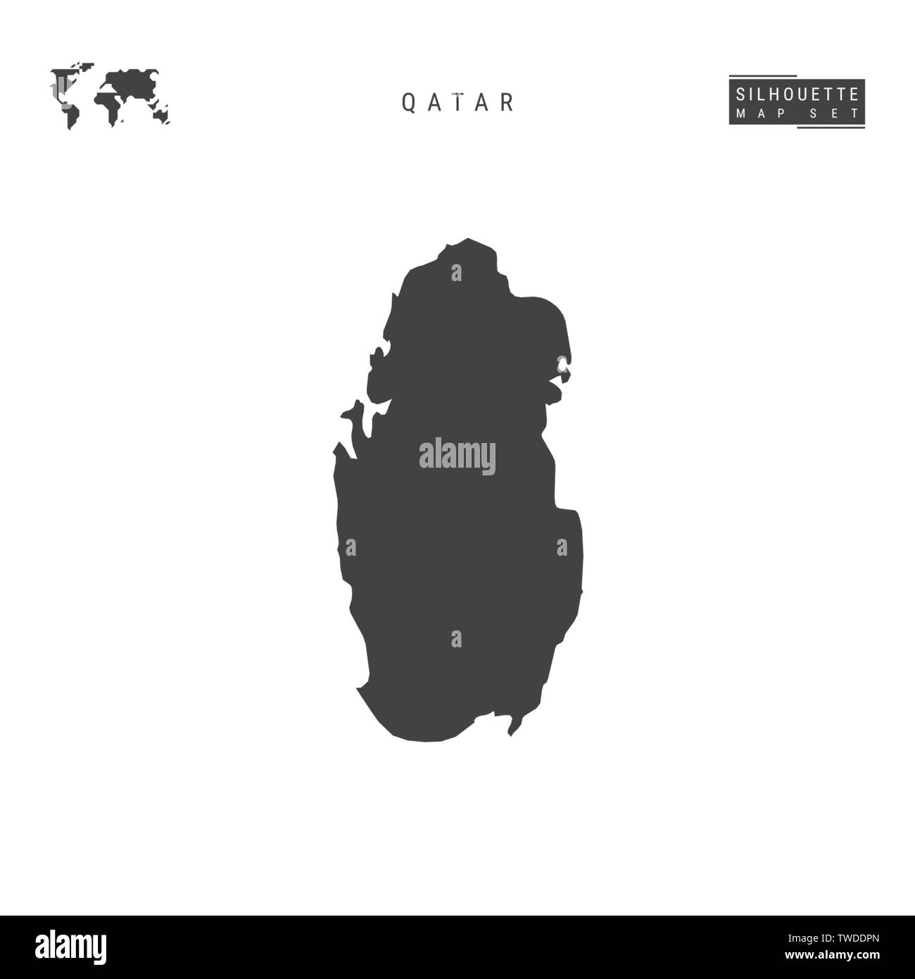 Qatar Blank Vector Map Isolated on White Background. High-Detailed ...