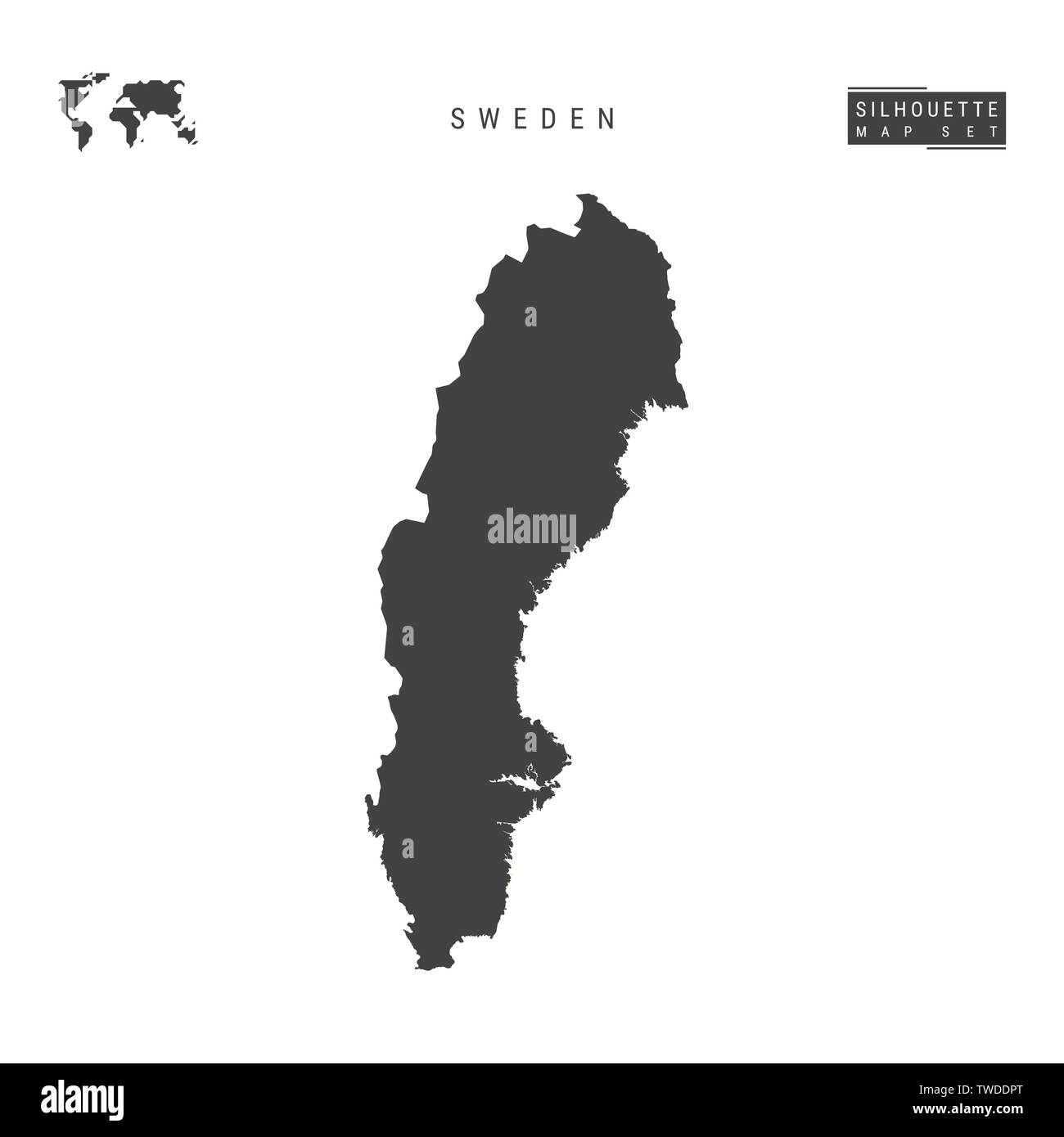 Sweden Blank Vector Map Isolated on White Background. High-Detailed ...