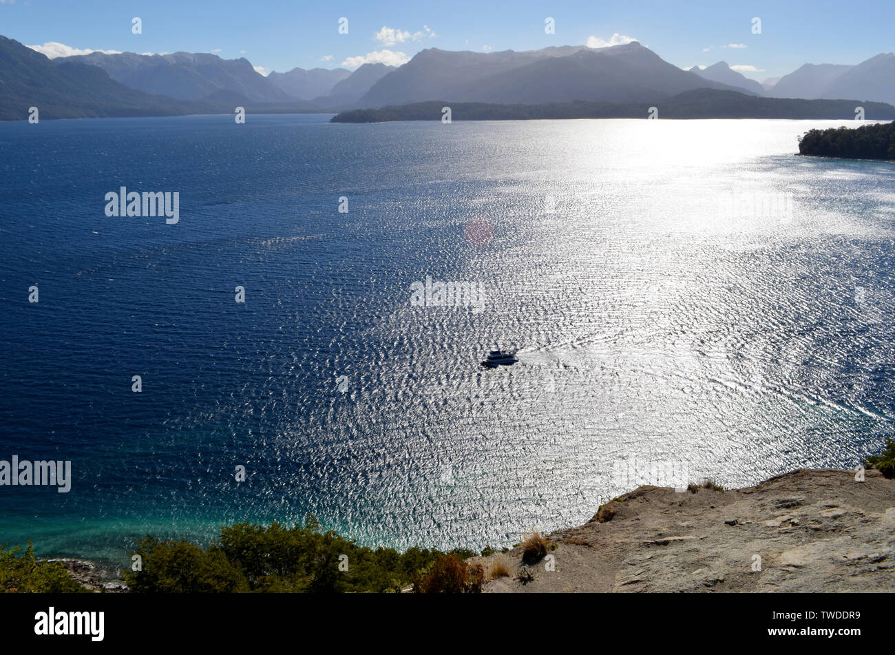 Bariloche, Argentina.Victoria Island view of the Anchorena Bay, Lake ...