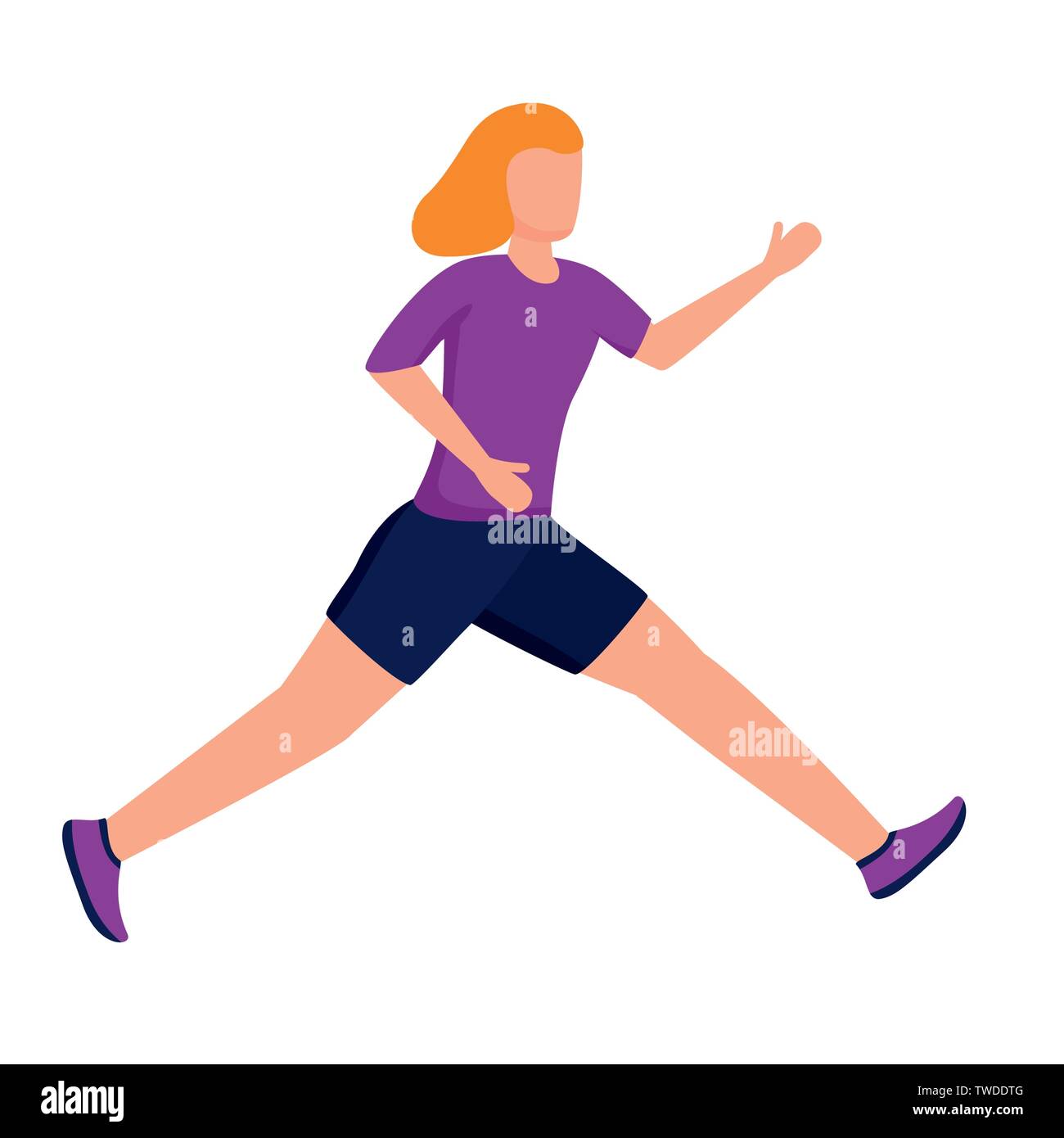 woman in sport clothes running activity vector illustration Stock ...