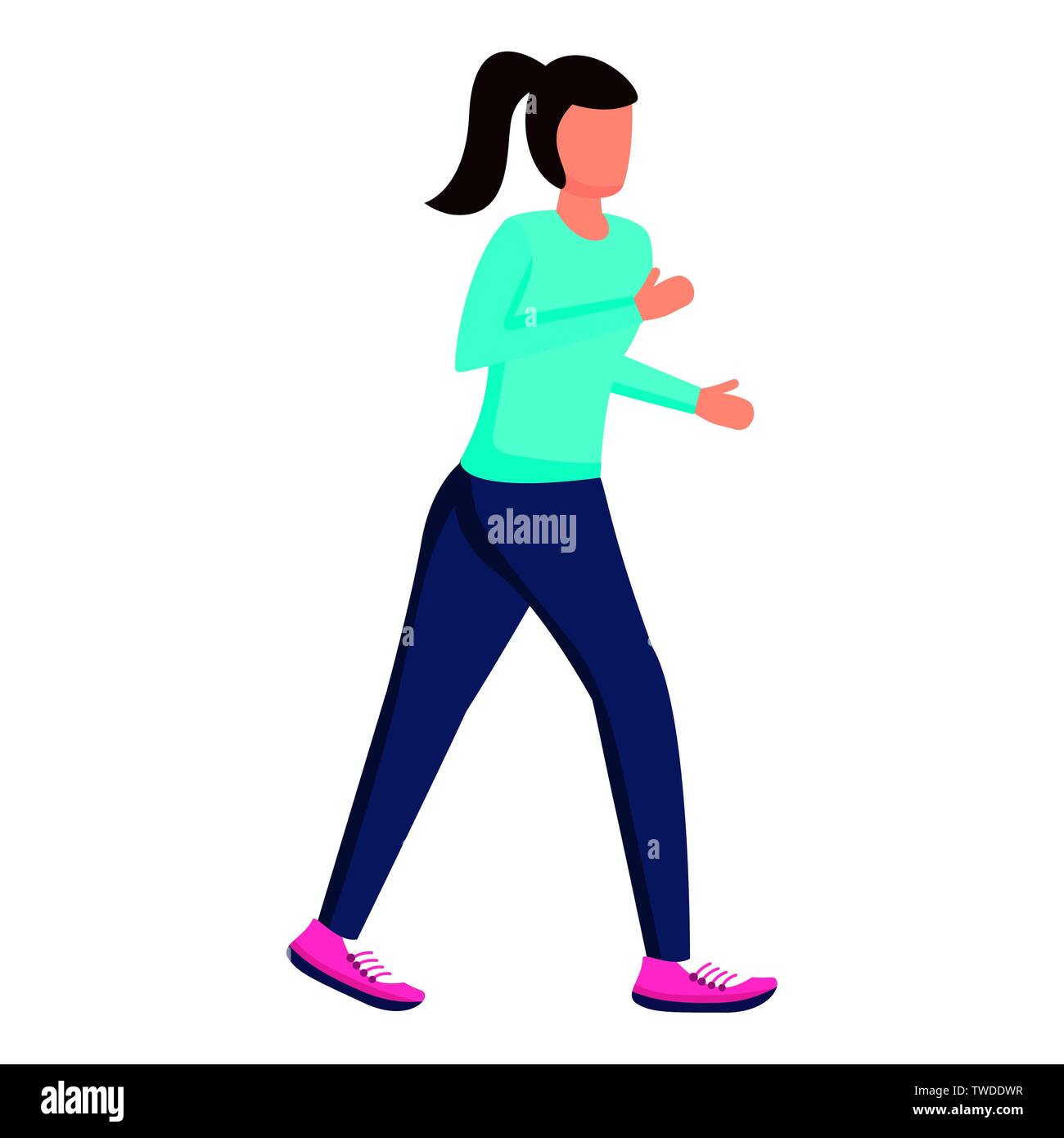 woman in sport clothes running activity vector illustration Stock ...