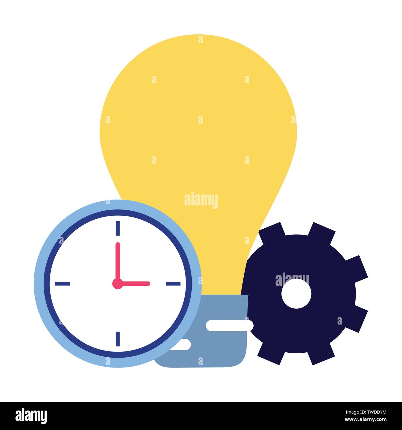 business bulb clock gear icon vector illustration Stock Vector Image ...