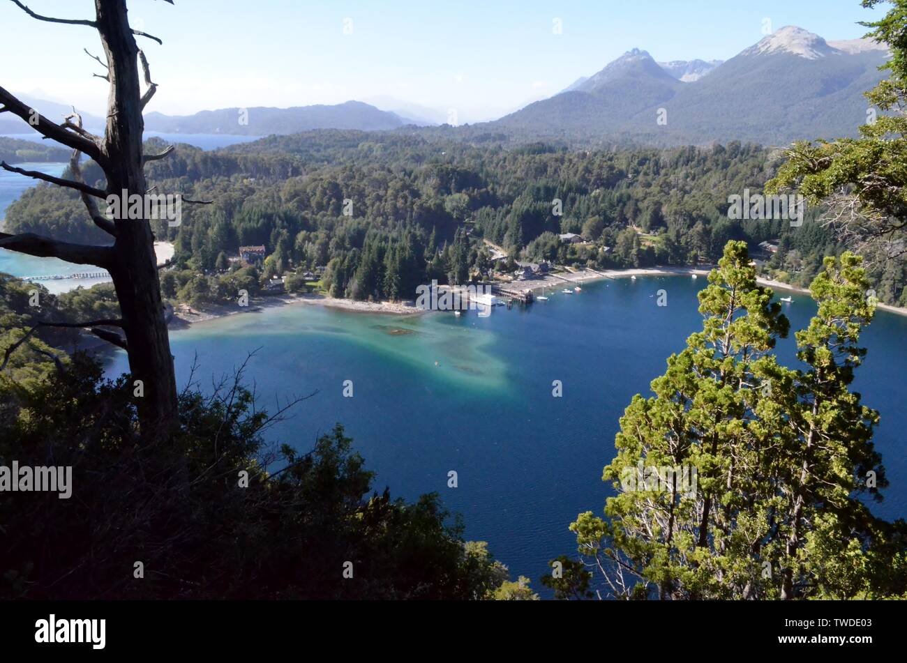 Bariloche, Argentina.Victoria Island view of the Anchorena Bay, Lake ...
