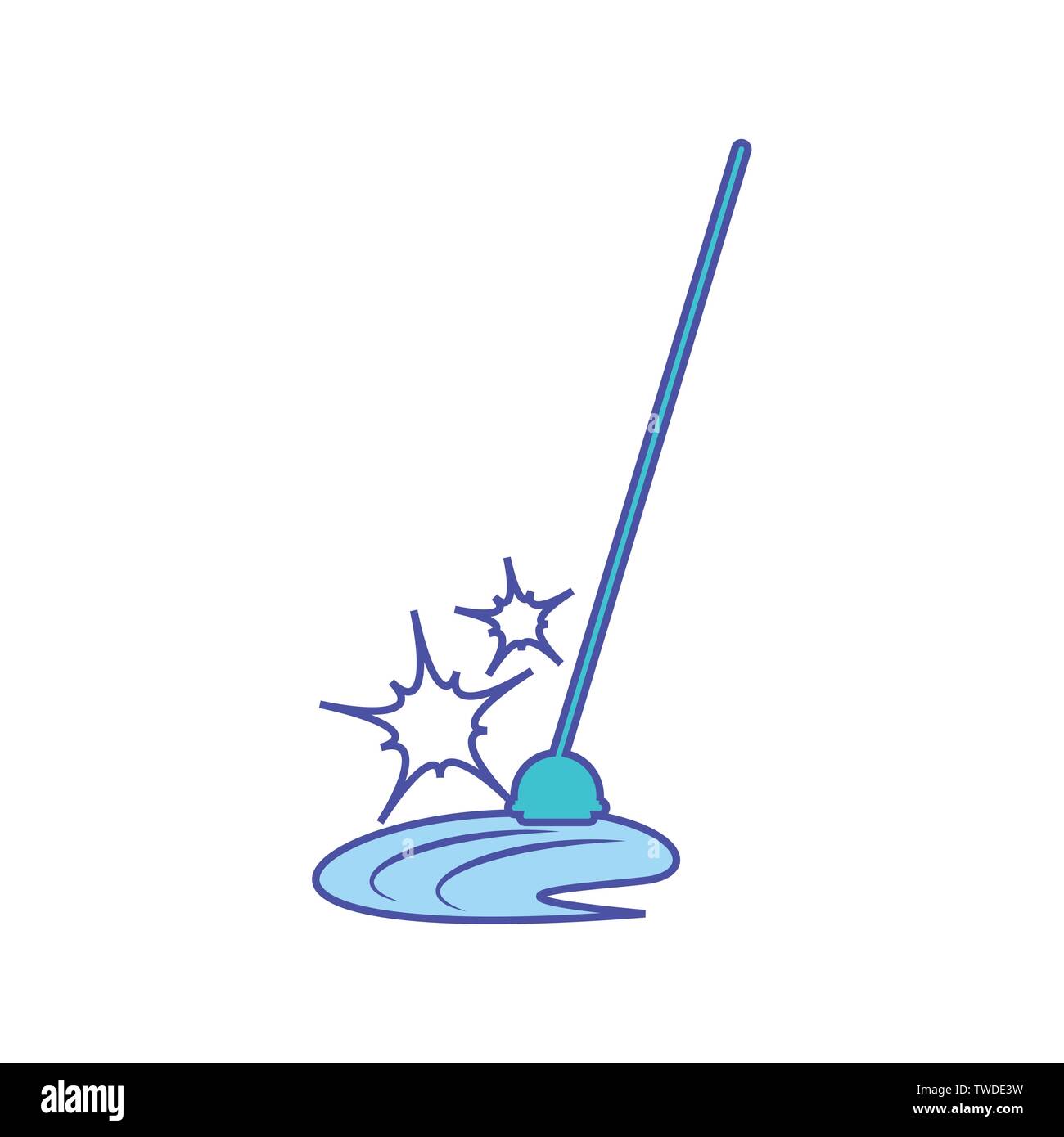 Cleaning mop design, Object home work hygiene equipment domestic and housework theme Vector ...