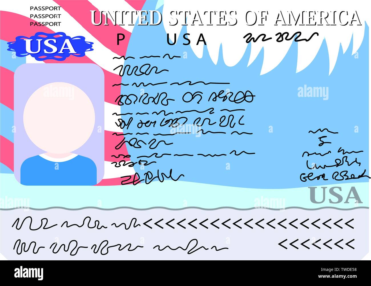 This is the Illustration of a American passport Stock Vector Image ...