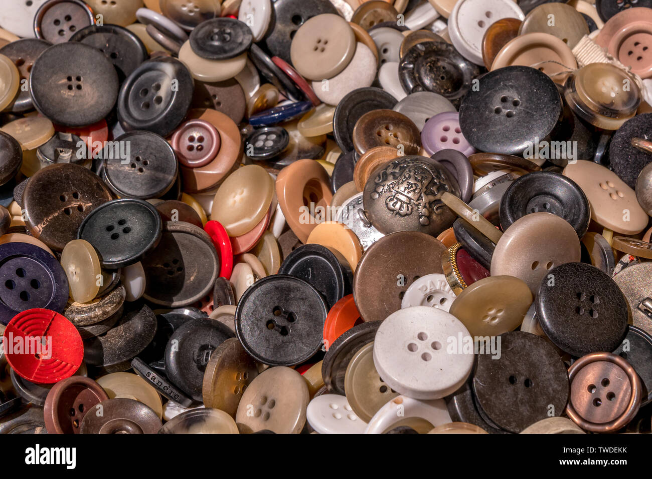 background pattern of a variety of buttons Stock Photo - Alamy