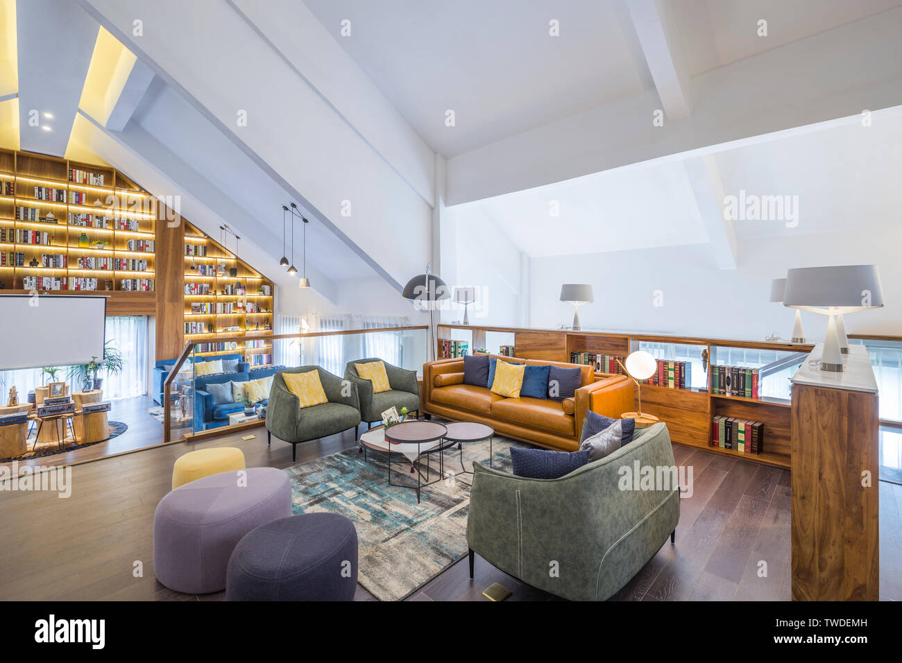 Design of interior design space of model room in modern living room ...