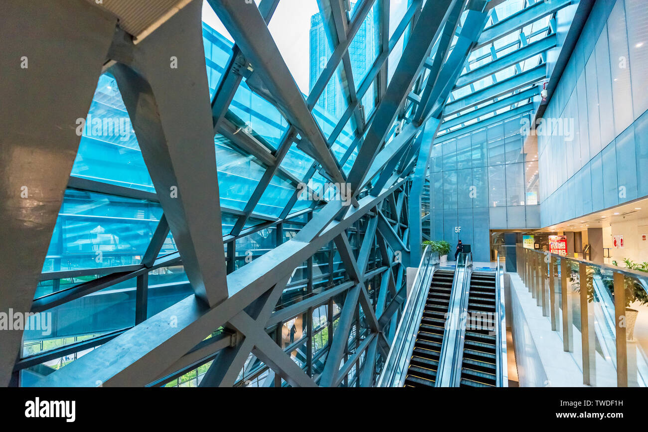 Geometric pattern of steel structure at Chengdu Museum Stock Photo - Alamy