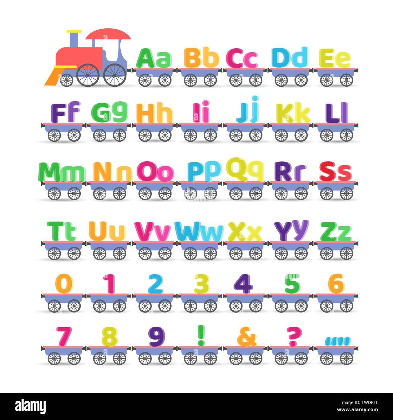 Cartoon boat train carrying letters Stock Vector Image & Art - Alamy