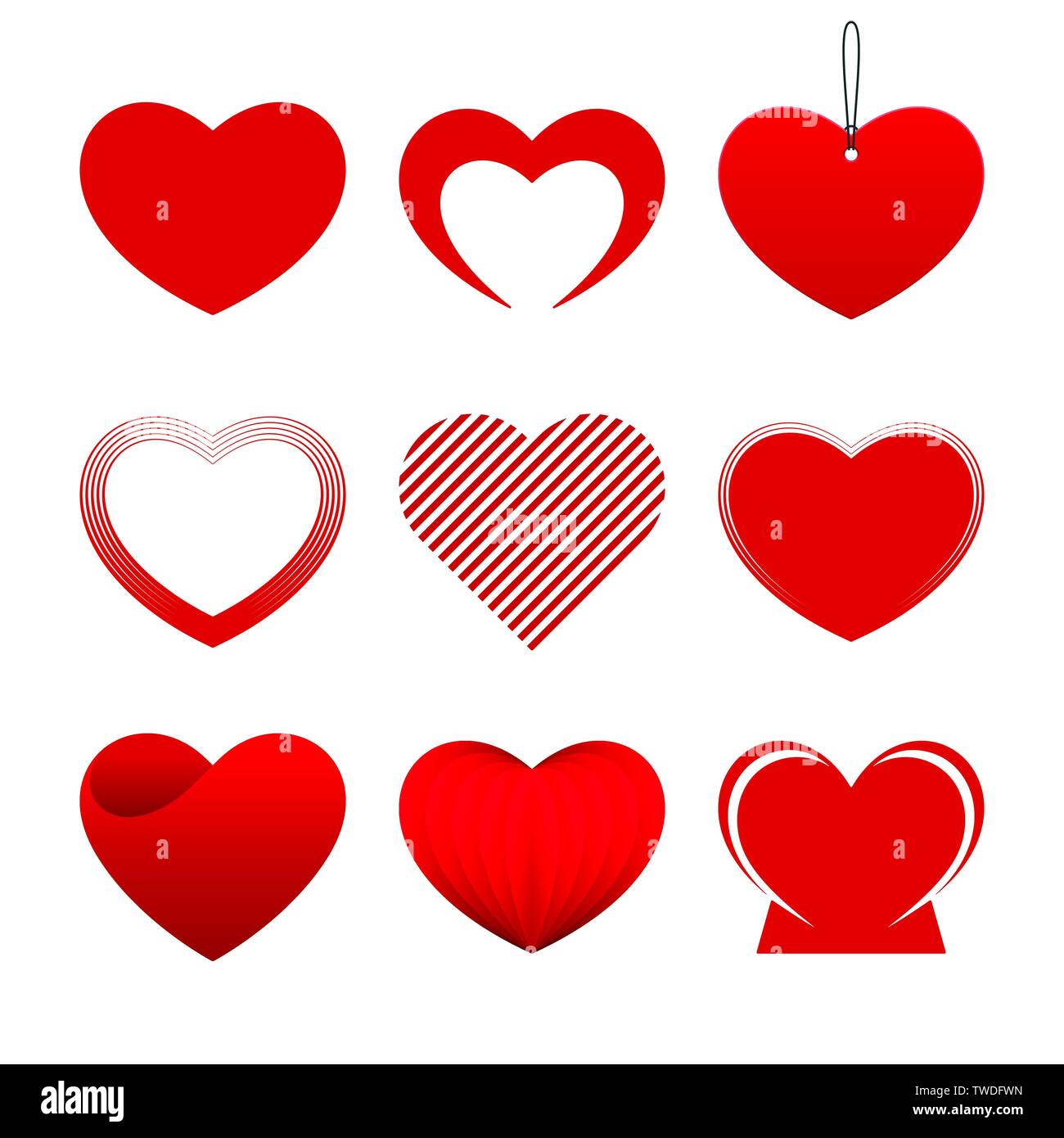 Icon shape three hearts Stock Vector Images - Alamy